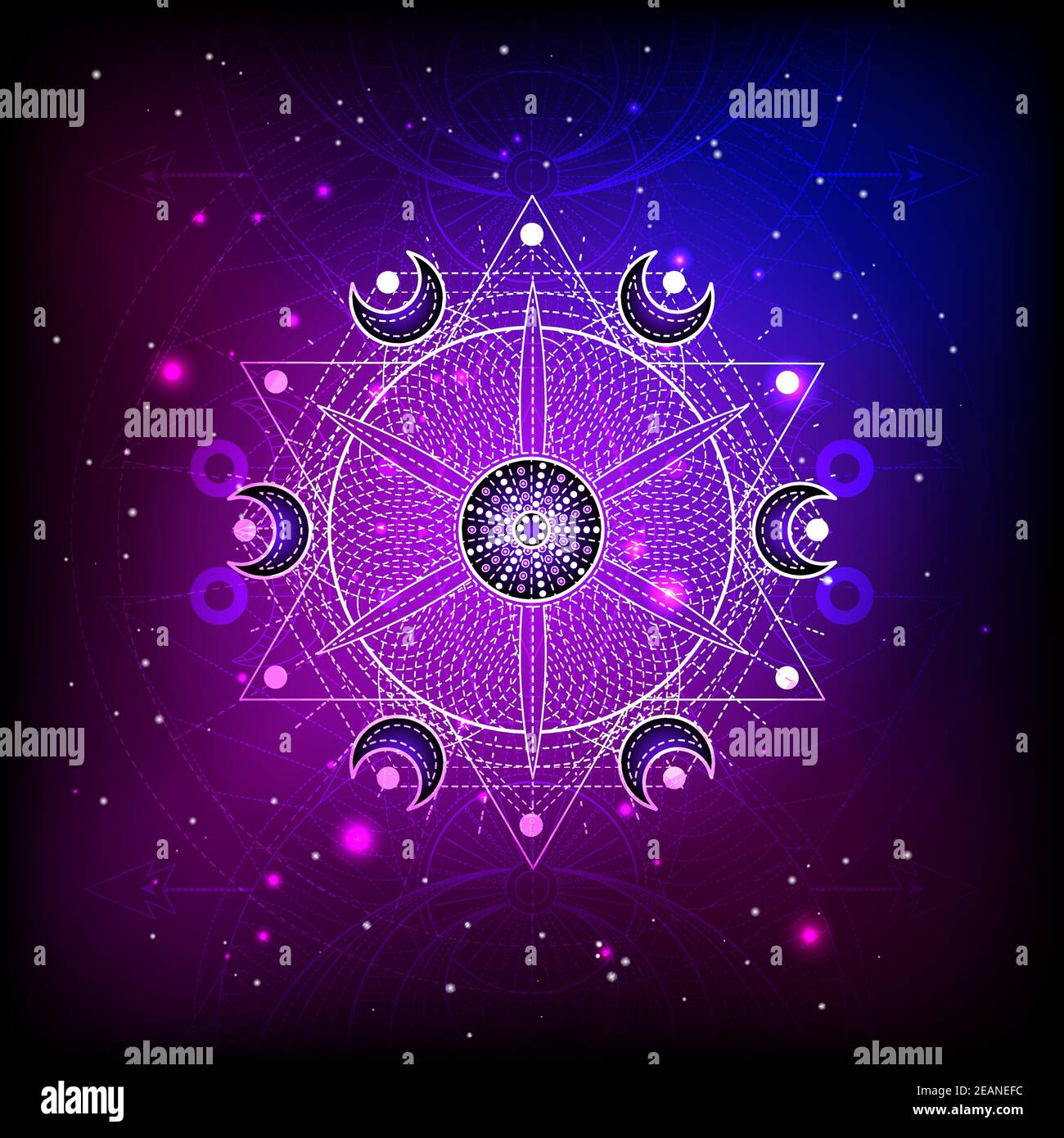 Vector illustration of Sacred geometry symbol on abstract background ...