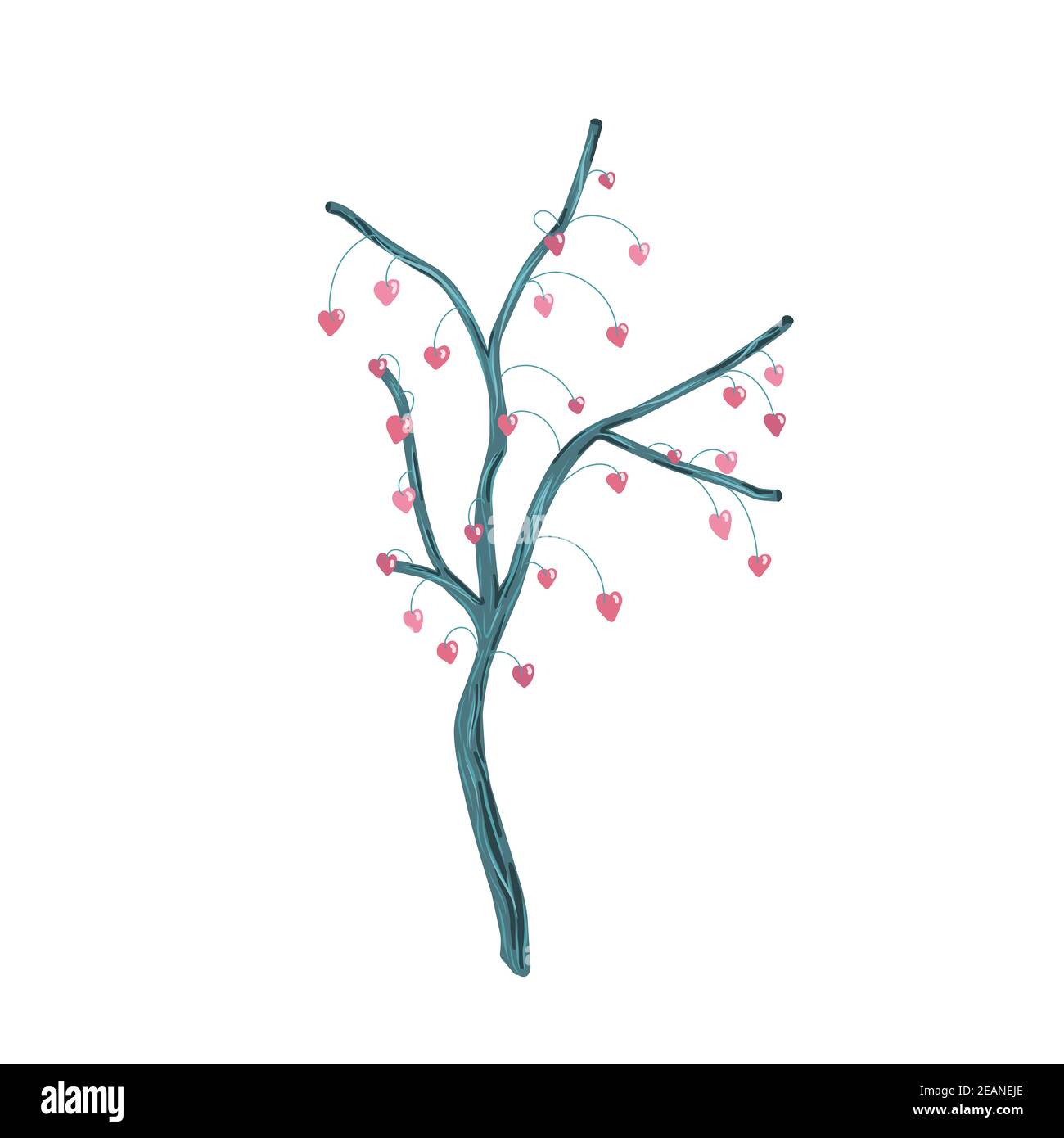 Colorful tree with hearts in beautiful style on white background ...
