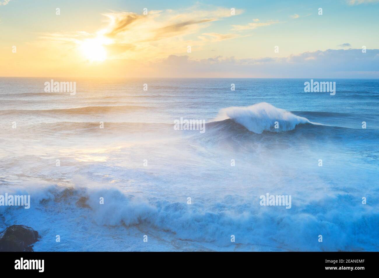 Atlantic ocean sunset Portugal waves Stock Photo - Alamy