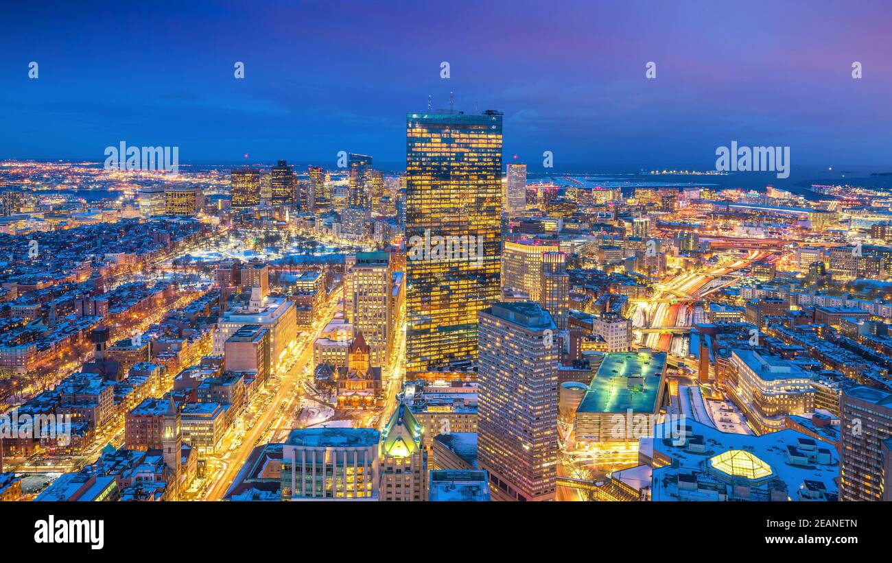 Aerial boston downtown hi-res stock photography and images - Alamy