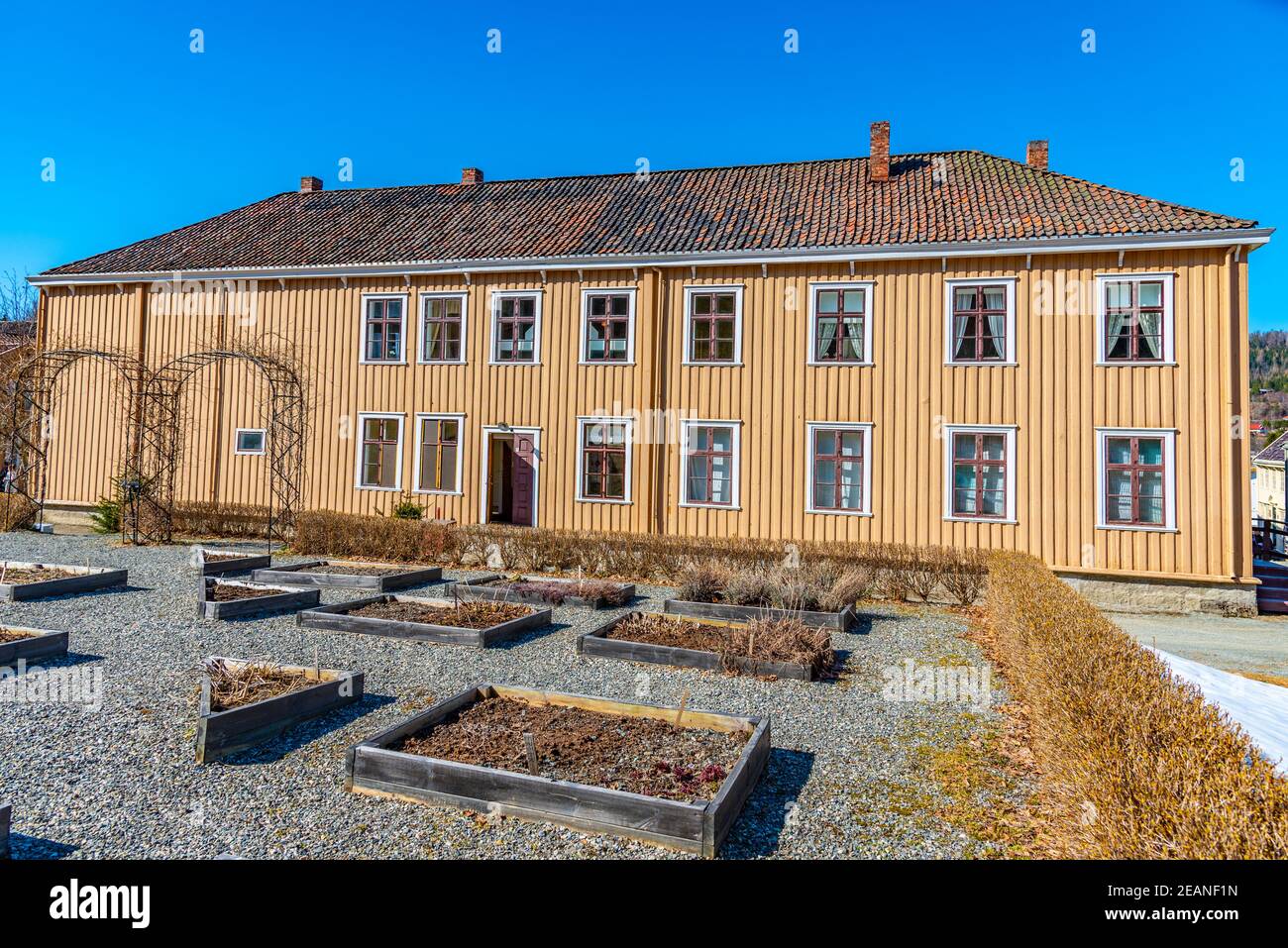 Typical norwegian architecture in the urban section of the Trondelag ...