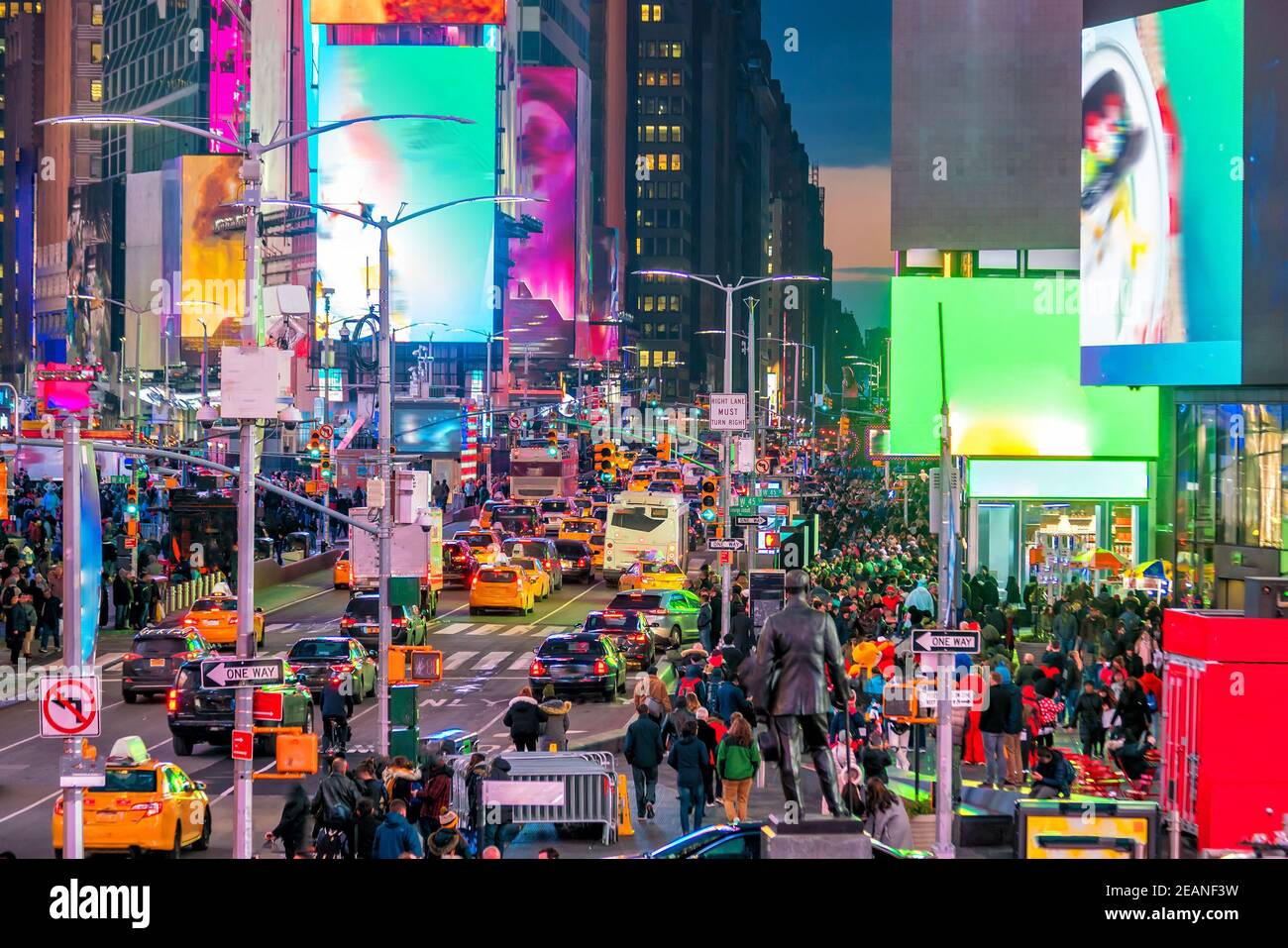 Times Square, iconic street of Manhattan in New York City Stock Photo ...