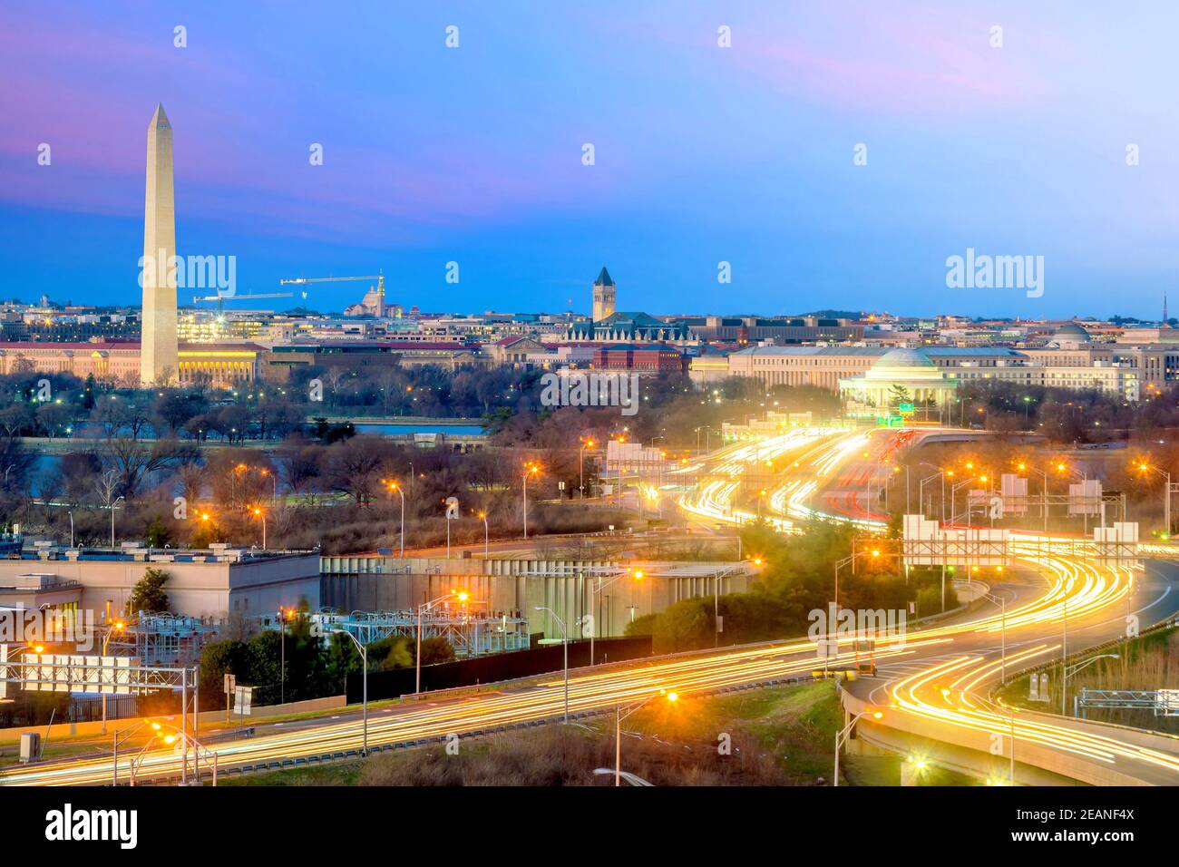 Washington dc aerial night hi-res stock photography and images - Alamy