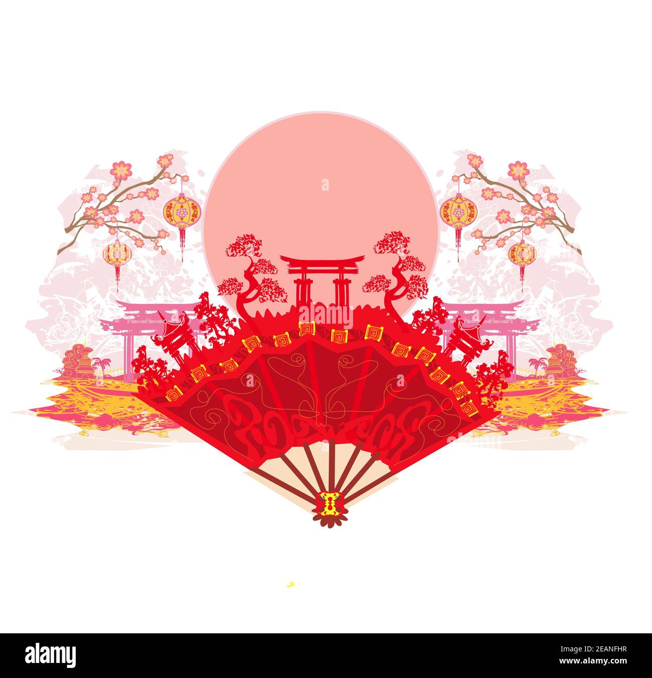 Landscape illustration beautiful Cut Out Stock Images & Pictures - Alamy