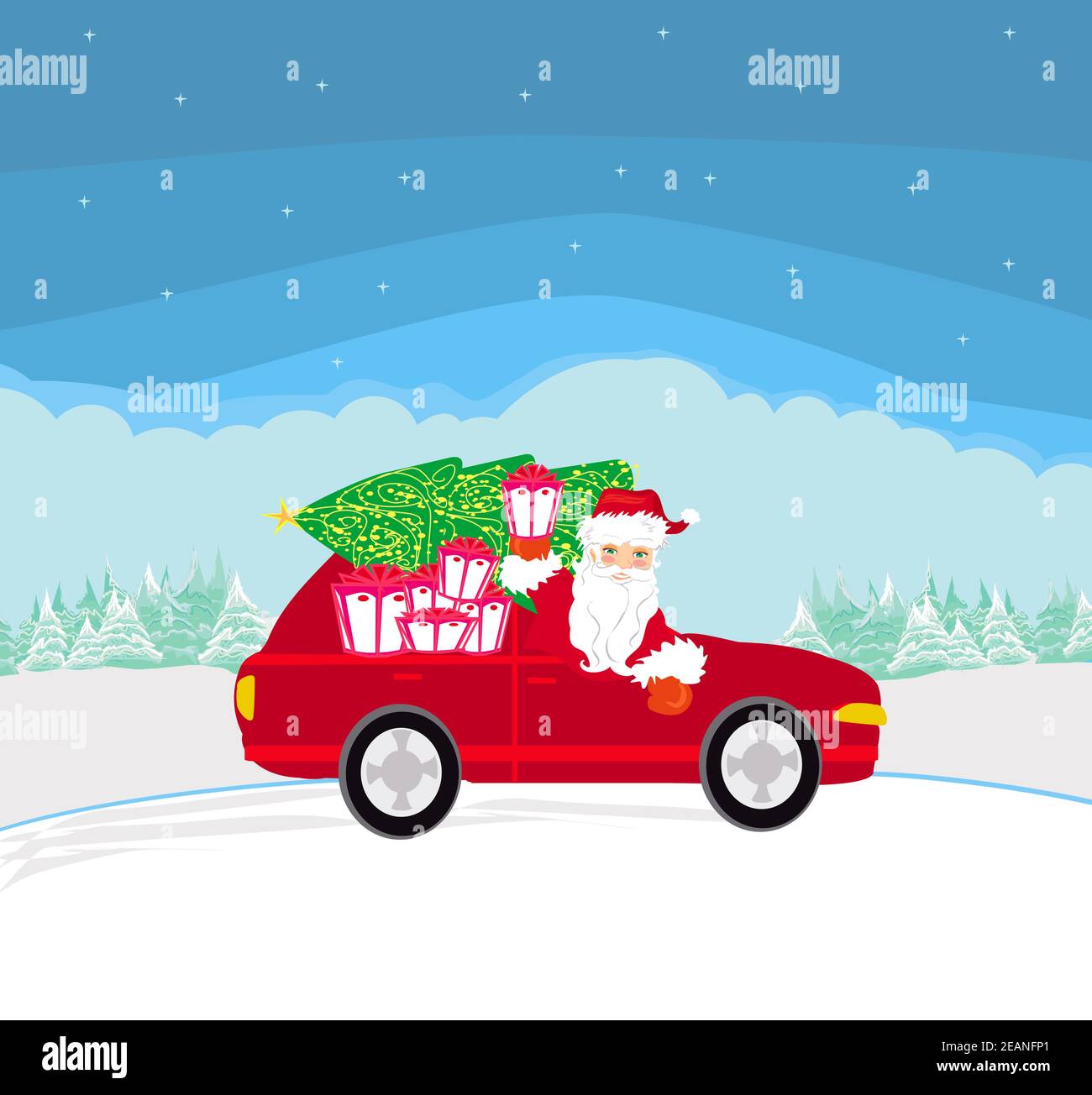 Santa claus driving car christmas hi-res stock photography and images ...