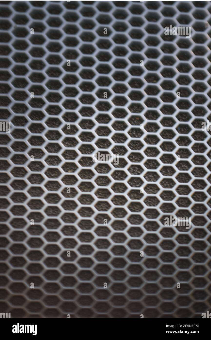 Hexagon Steel grating of loudspeaker , full frame black grid of a ...