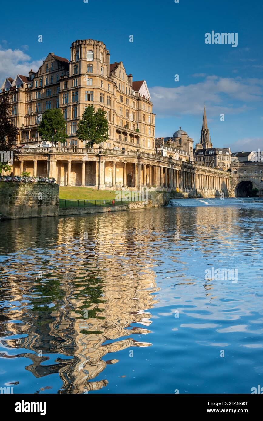 Grand Parade by River Avon in Bath city, England Stock Photo - Alamy