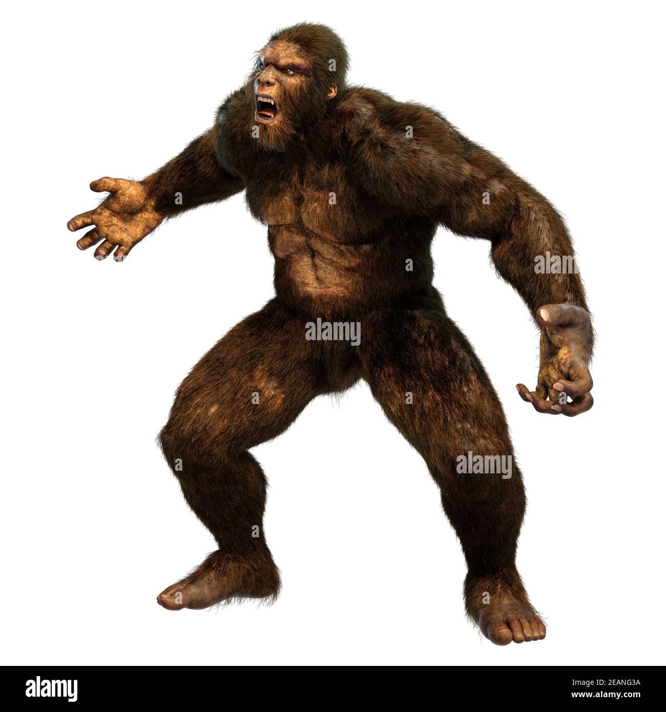 3D Rendering Sasquatch on White Stock Photo - Alamy