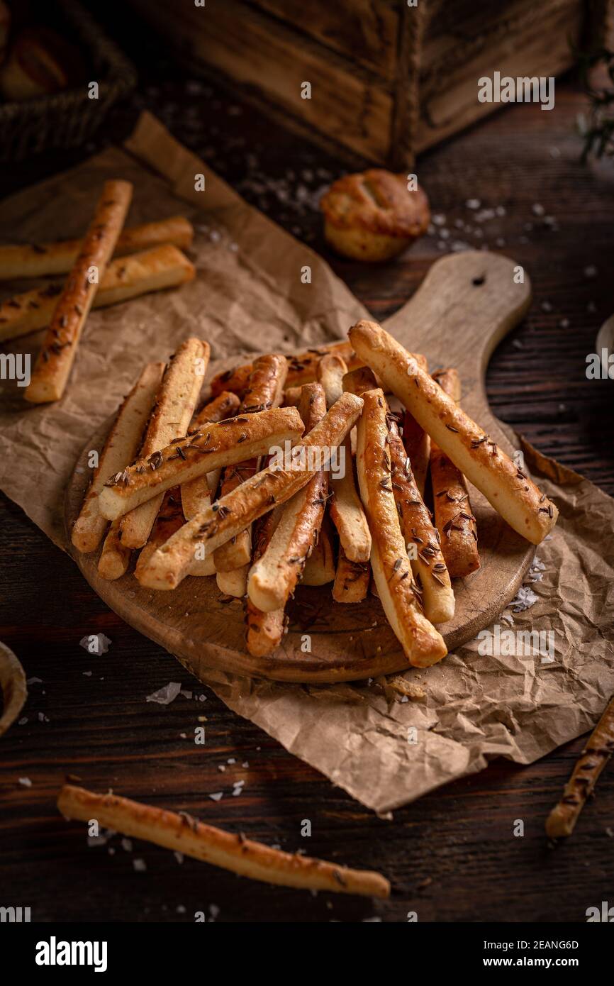 Delicious homemade salted sticks Stock Photo - Alamy