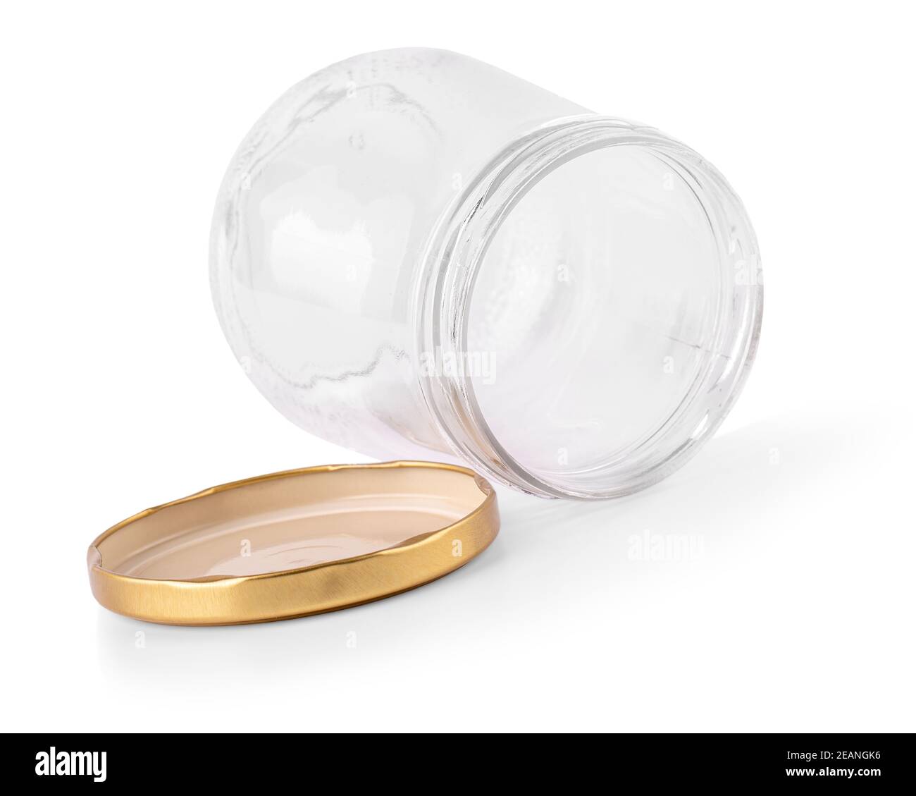 Empty glass jar isolated on a white background Stock Photo - Alamy