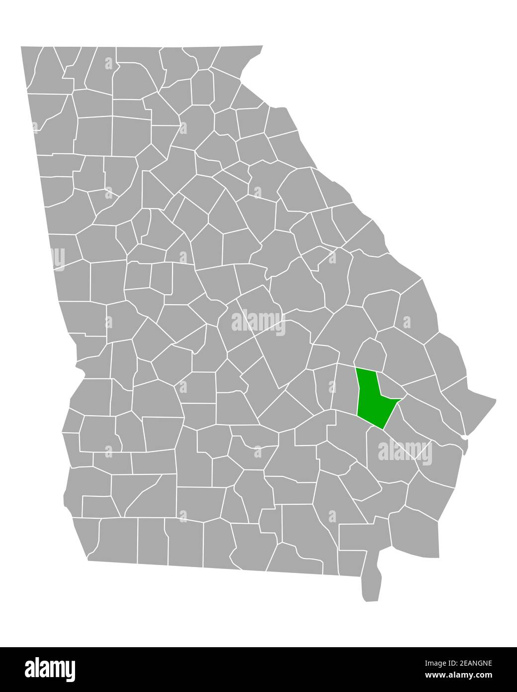 Map of Tattnall in Georgia Stock Photo - Alamy