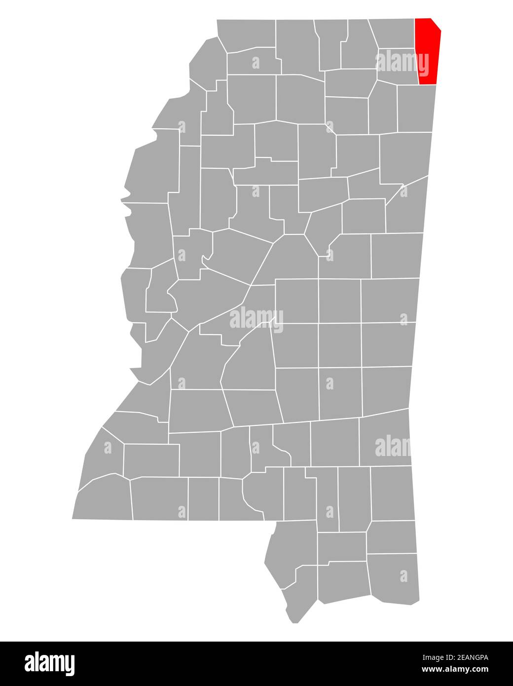 Map of Tishomingo in Mississippi Stock Photo - Alamy
