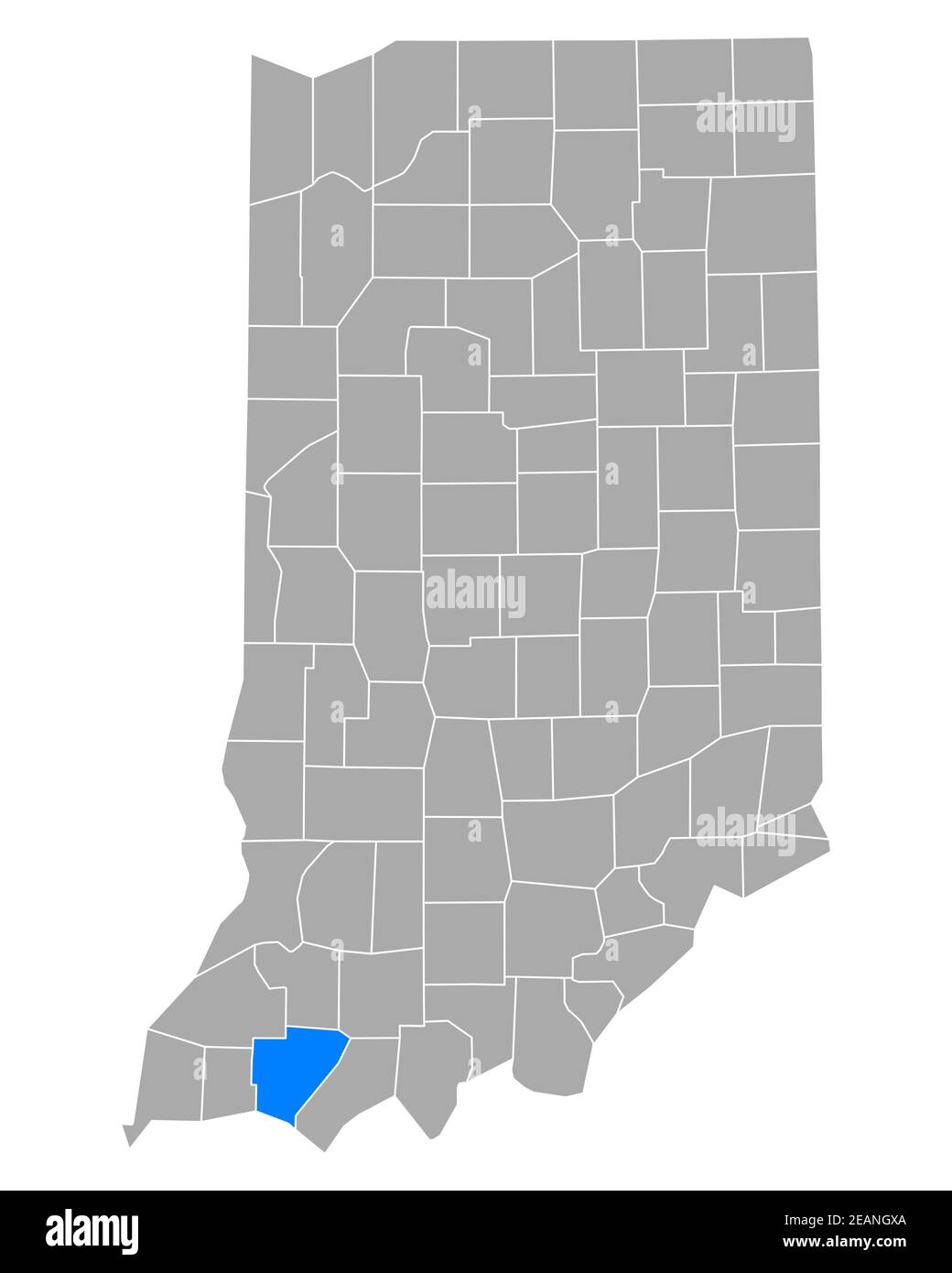 Map of Warrick in Indiana Stock Photo - Alamy