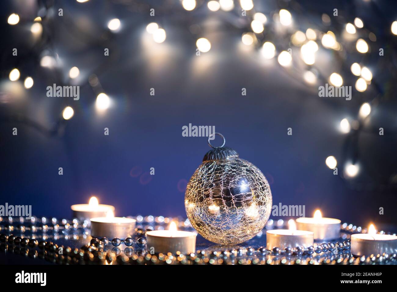 Magic silver holiday glitter background with Christmas decoration Stock ...