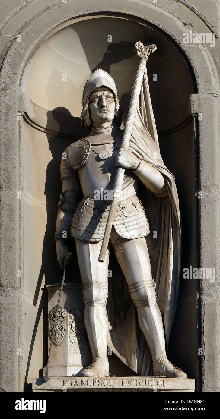 Francesco Ferrucci, statue in the Niches of the Uffizi Colonnade in ...