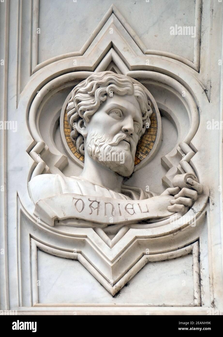 Daniel, relief on the facade of Basilica of Santa Croce (Basilica of ...