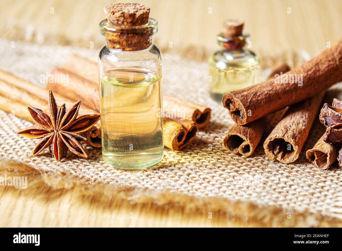 Star anise and carica butter in a bottle. Selective focus Stock Photo ...
