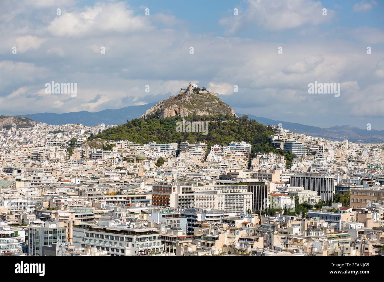 Aerial view of buildings and hills in Athens, Greece Stock Photo - Alamy