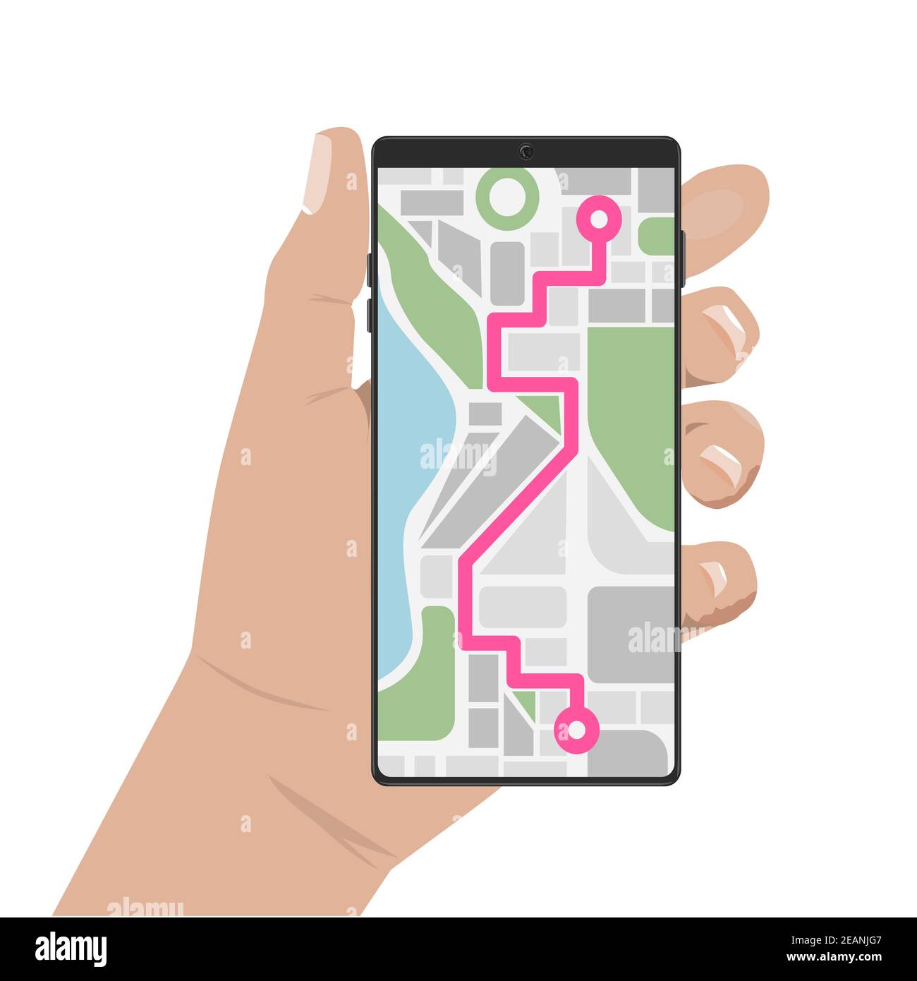 Map app running hi-res stock photography and images - Alamy