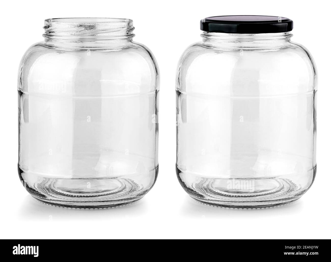 Empty glass jar isolated on a white background Stock Photo - Alamy