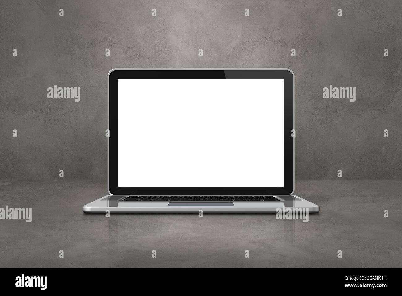 Laptop computer on concrete office scene background Stock Photo - Alamy