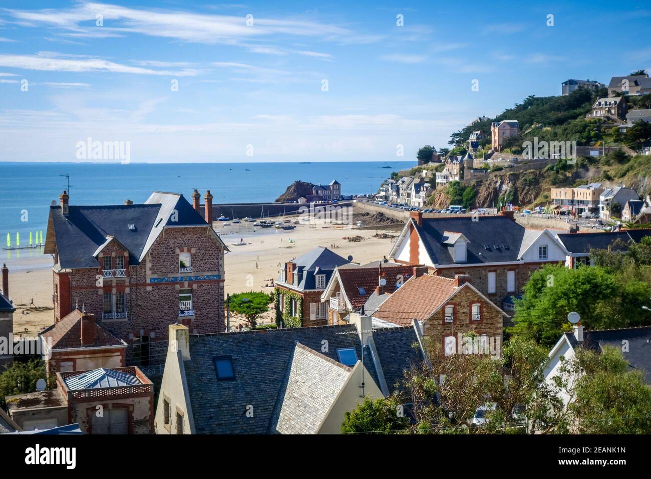Pleneuf Val Andre city and beach view, Brittany, France Stock Photo - Alamy