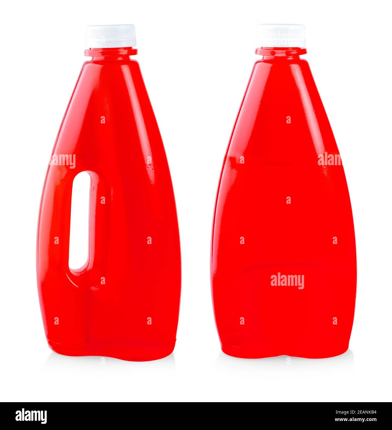 The red juice in plastic bottle isolated on white background Stock ...