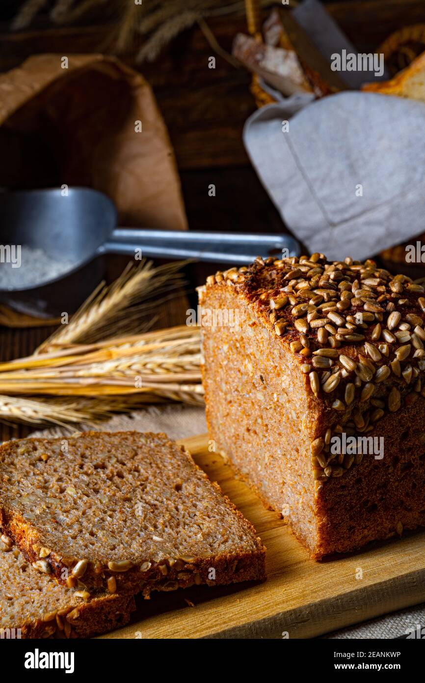 Moist wholemeal bread, crushed or ground whole grain Stock Photo - Alamy