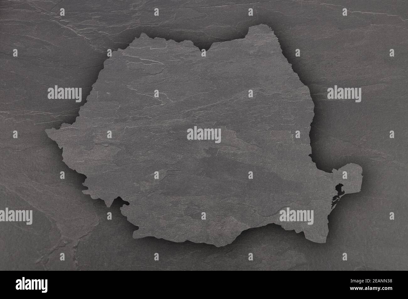 Map of Romania on dark slate Stock Photo - Alamy