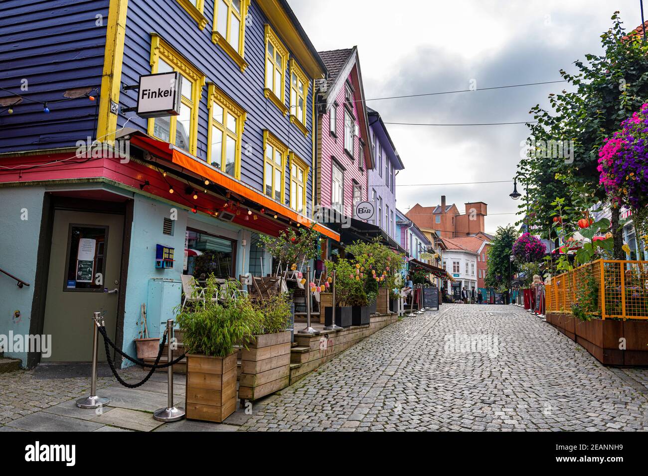 Colourful houses in Fargegaten, Stavanger, Rogaland, Norway ...