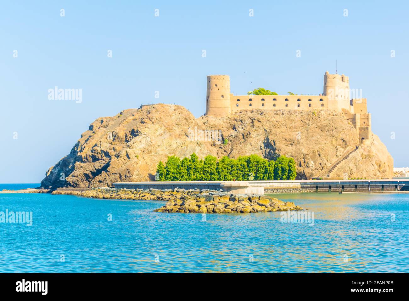 Al Jalali fort in the old town of Muscat. Sultanate of Oman, Middle ...