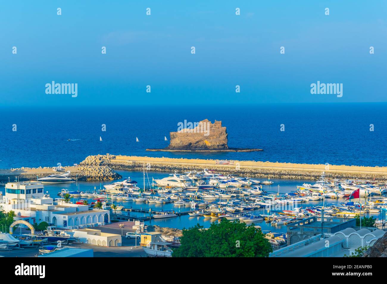 View of the Bandar Al Rowdha marina in Muscat, Oman Stock Photo - Alamy