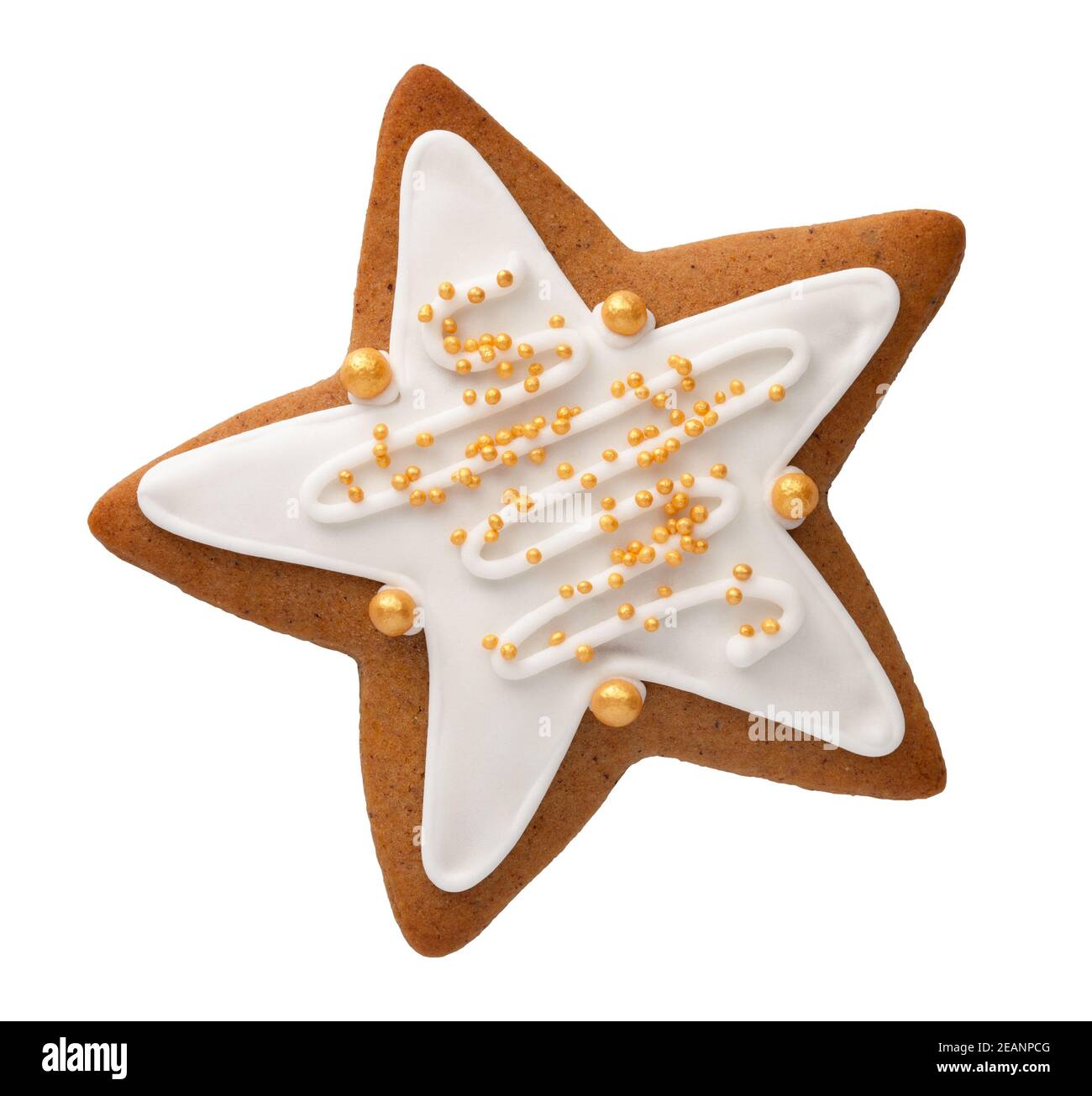 Gingerbread Star Isolated On White Background Stock Photo - Alamy