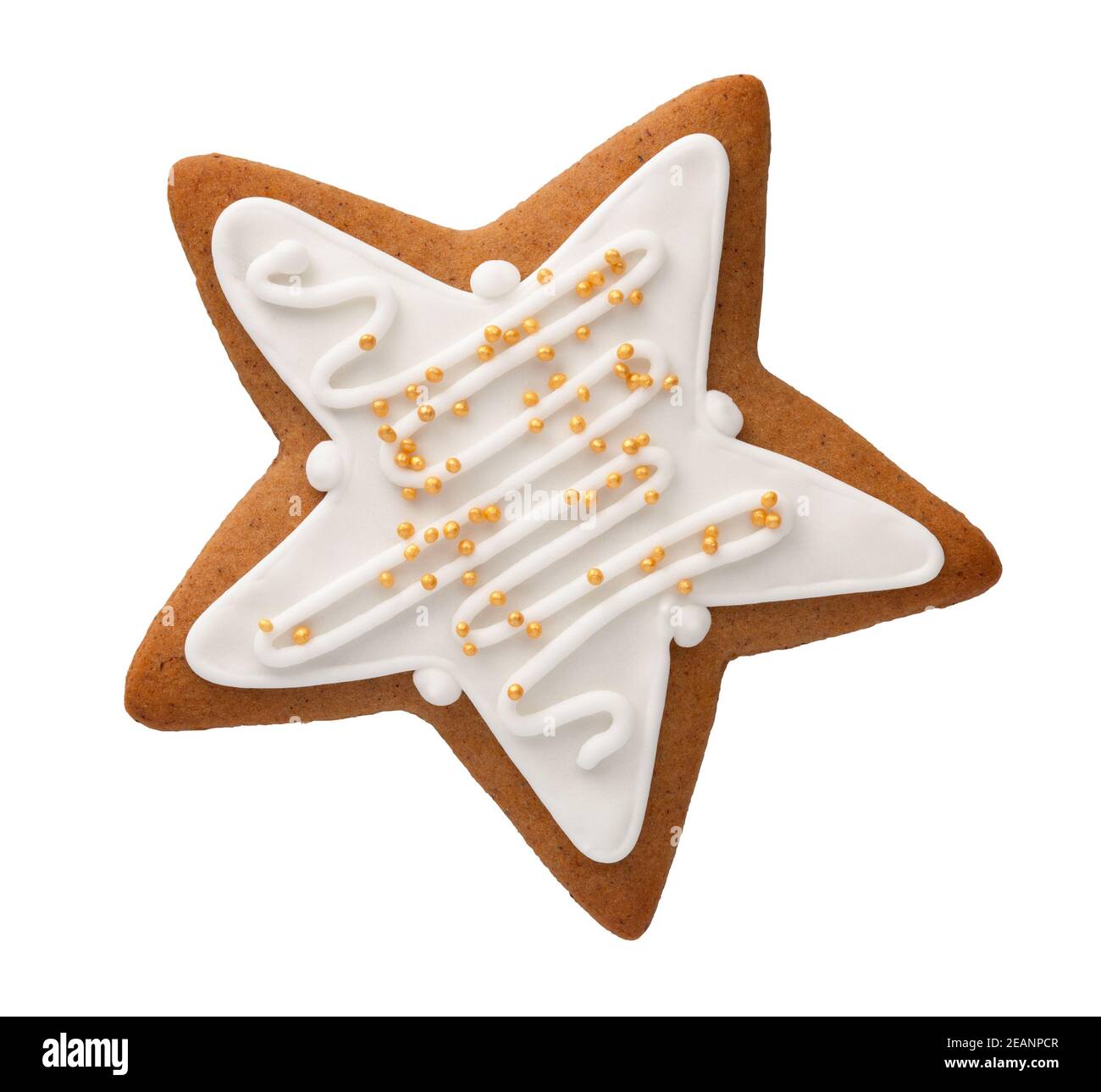 Gingerbread Star Cookie Isolated Over White Background Stock Photo - Alamy