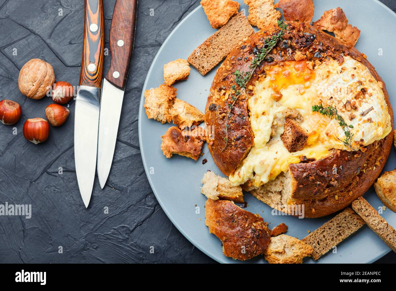 Baked camembert cheese Stock Photo - Alamy