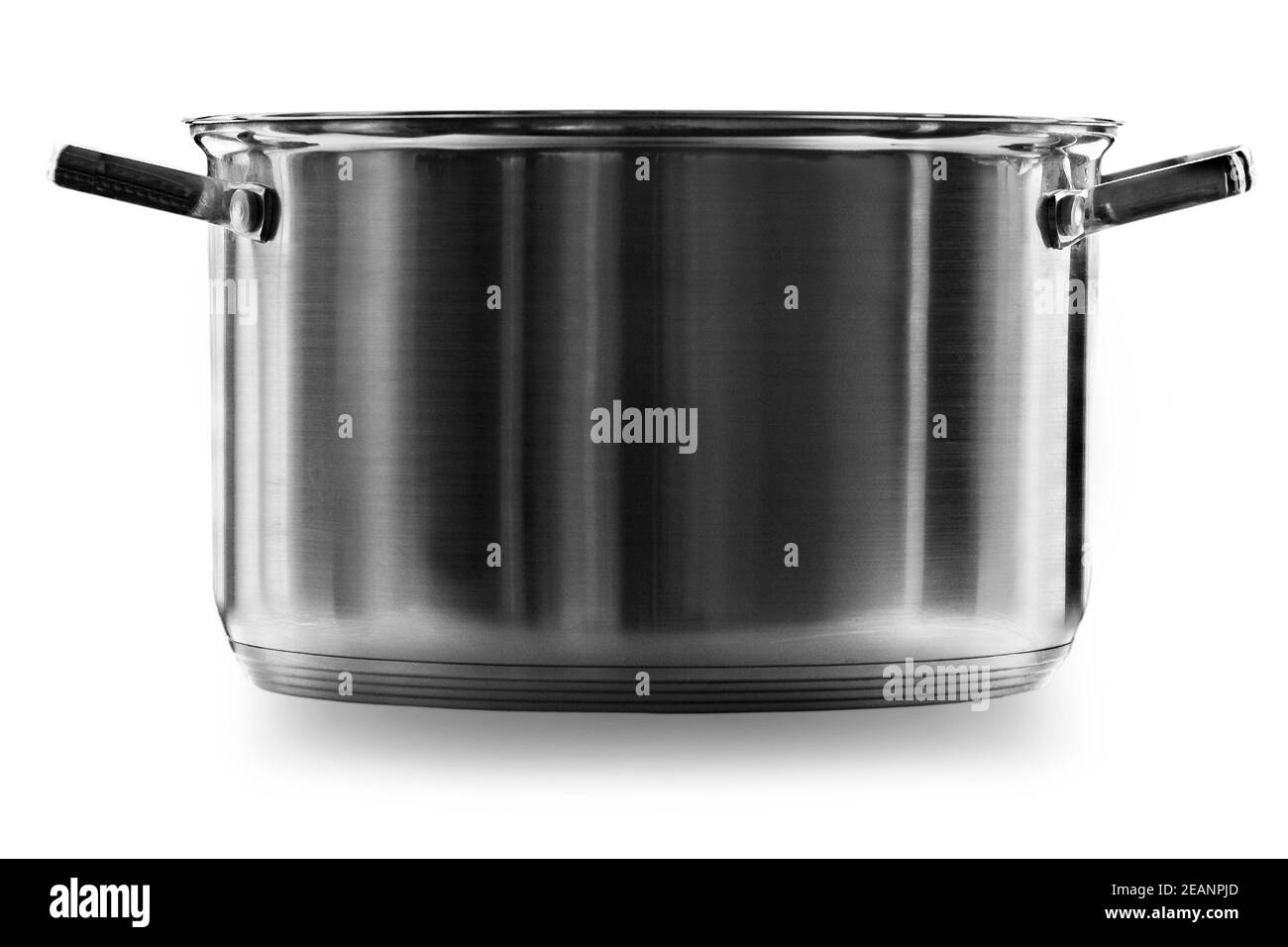 stainless steel cooking pot over white background with clipping path ...