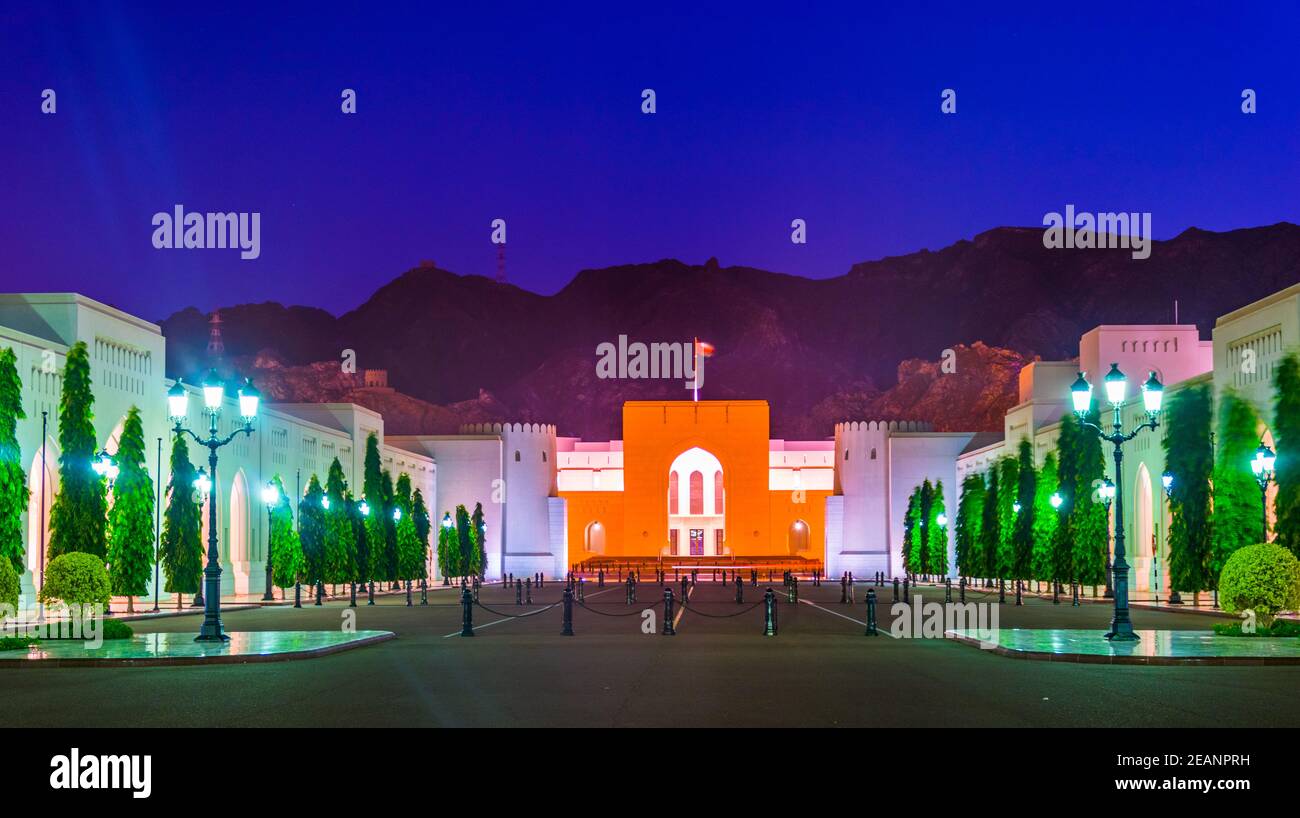 View of the National museum of Oman in Muscat during night Stock Photo ...
