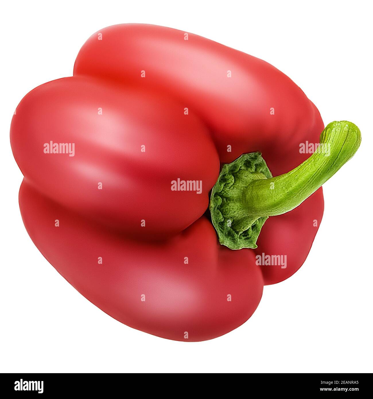 red bell pepper isolated on white background Stock Photo - Alamy
