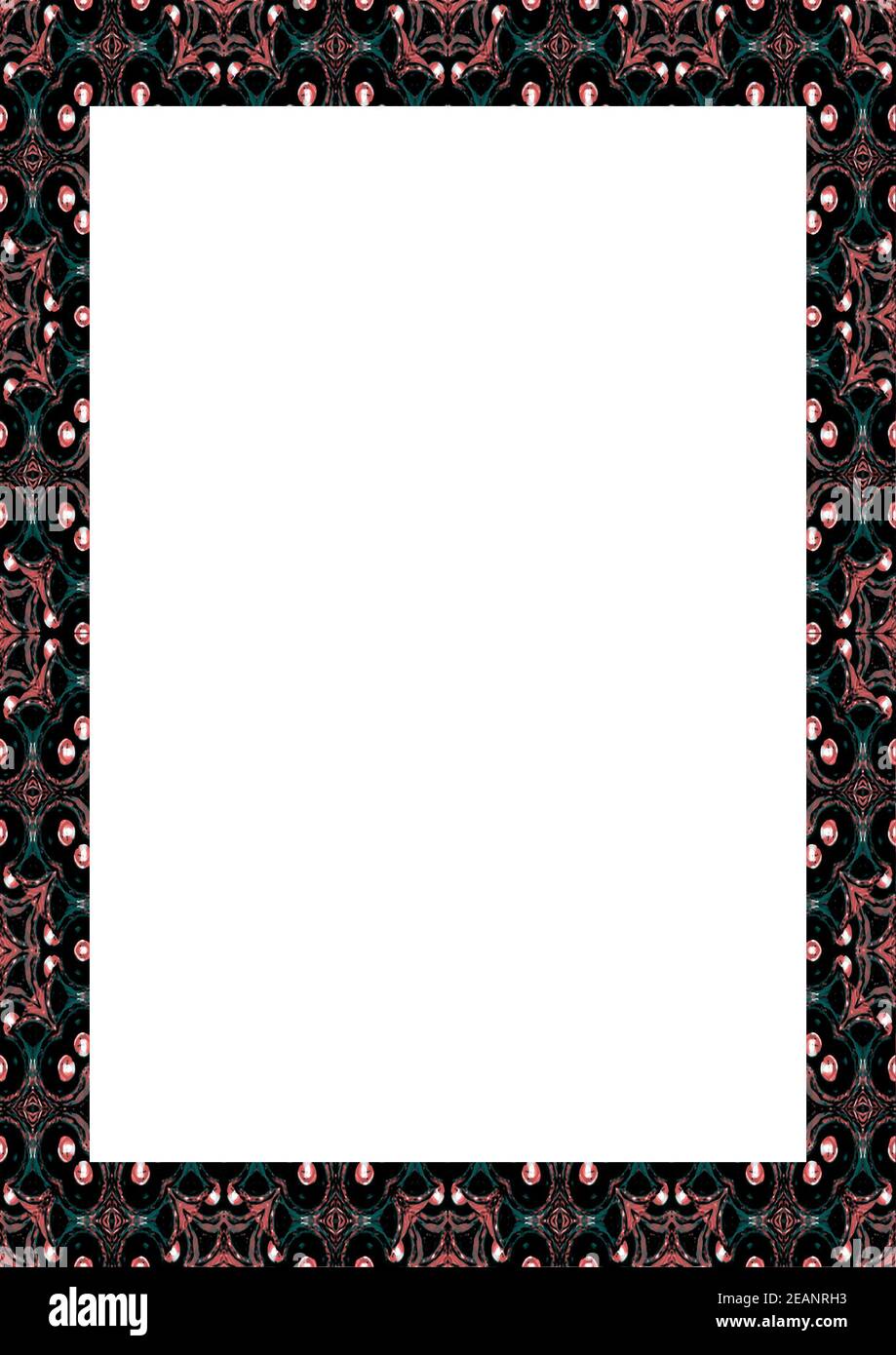 White Frame with Decorated Borders Stock Photo - Alamy