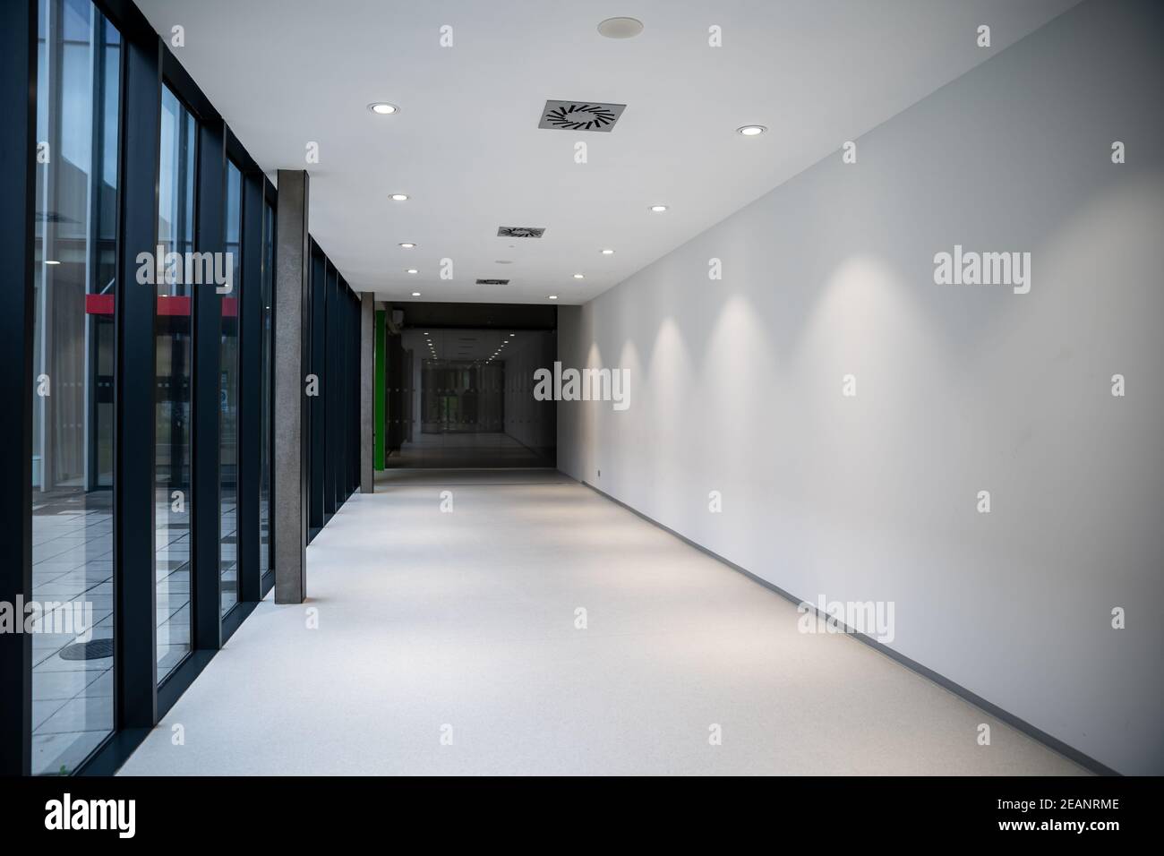 corridor of a modern industrial building Stock Photo - Alamy