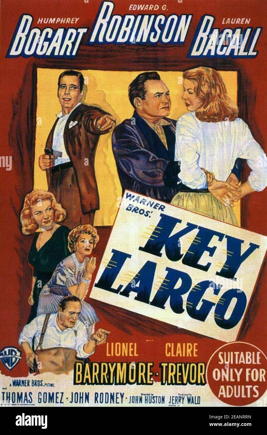 KEY LARGO 1948 Warner Bros. film with Lauren Bacall, Humphrey Bogart, Edward G. Robinson Stock ...