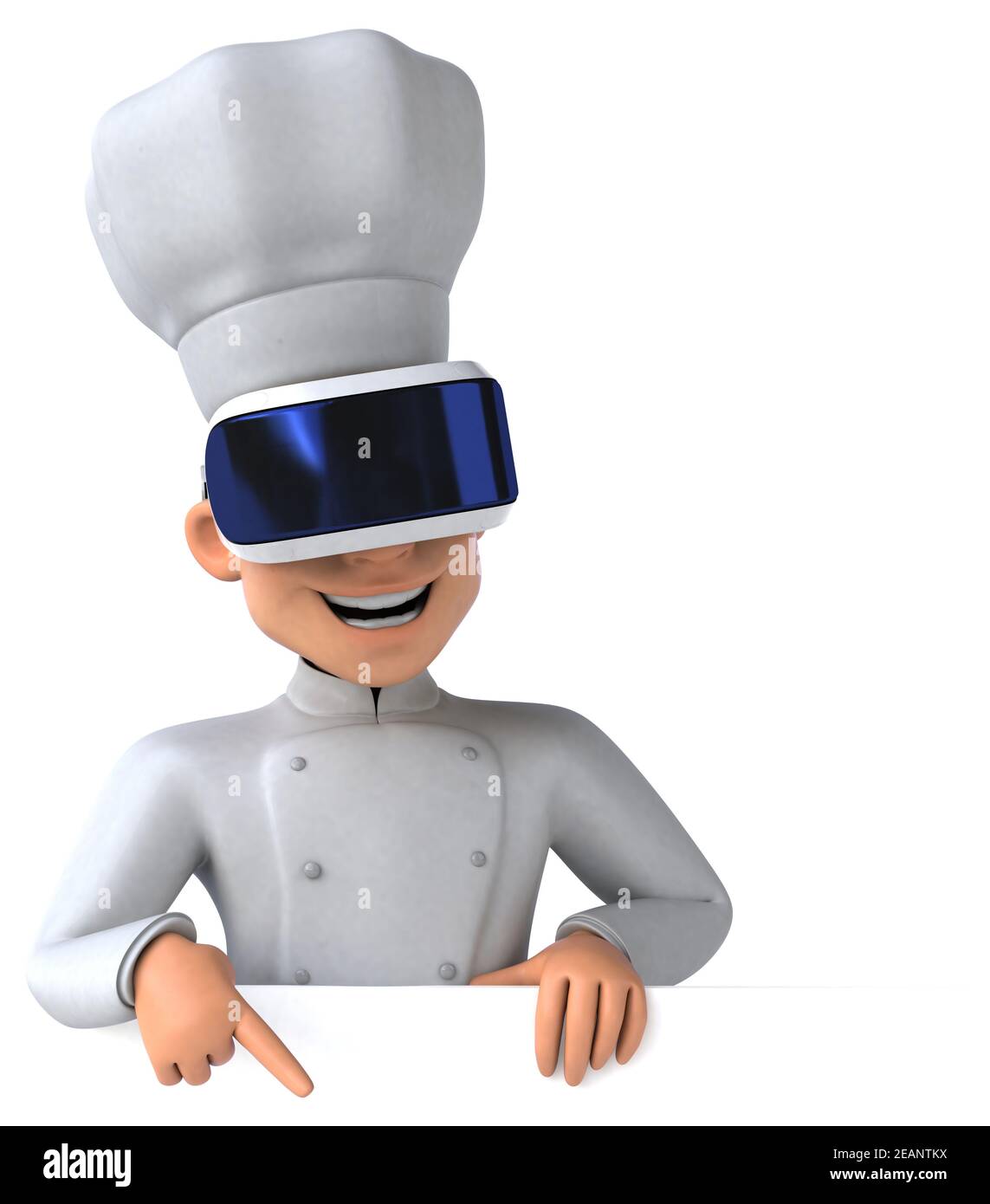 Fun 3D Illustration of a chef with a VR Helmet Stock Photo - Alamy