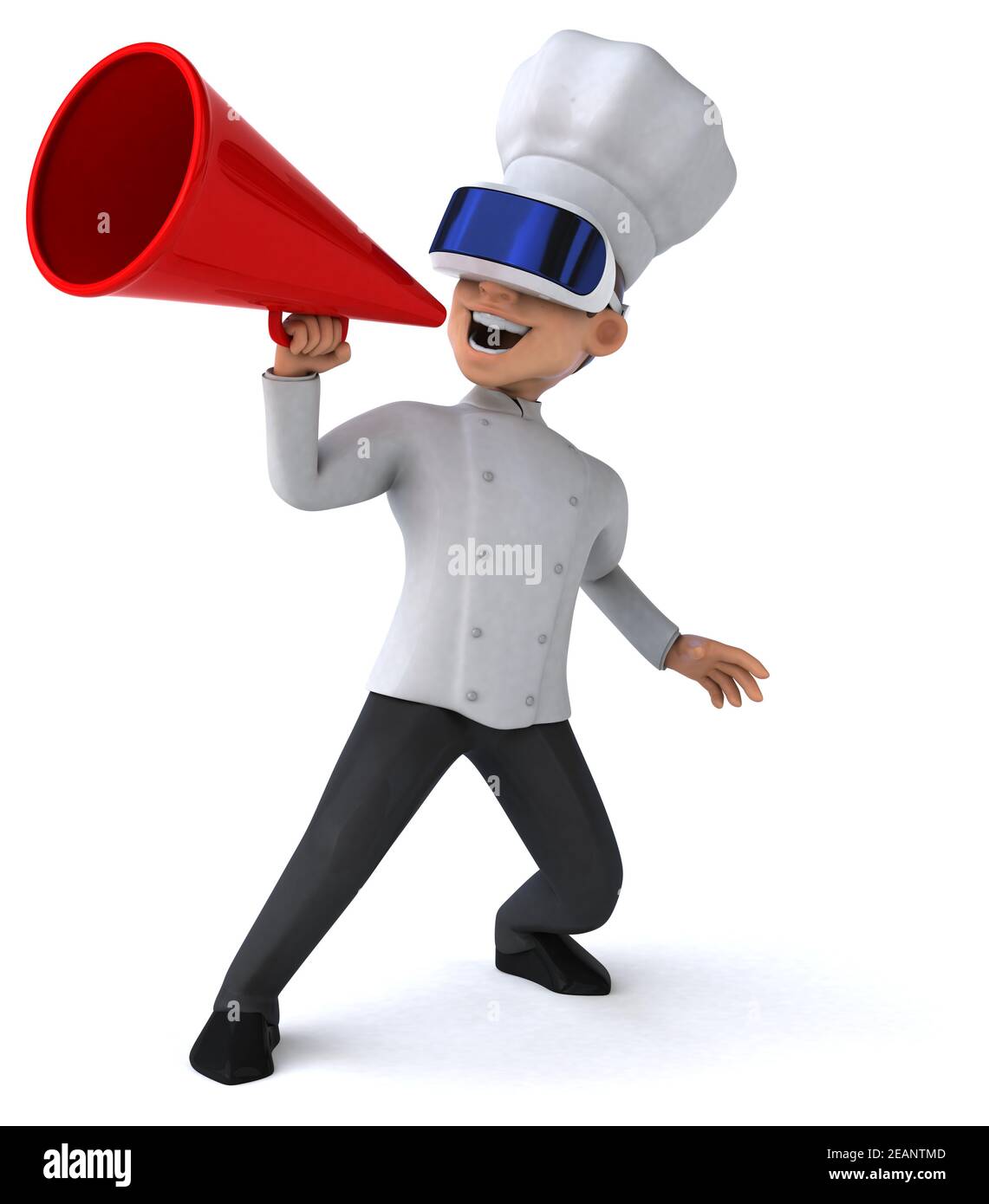 Fun 3D Illustration of a chef with a VR Helmet Stock Photo - Alamy