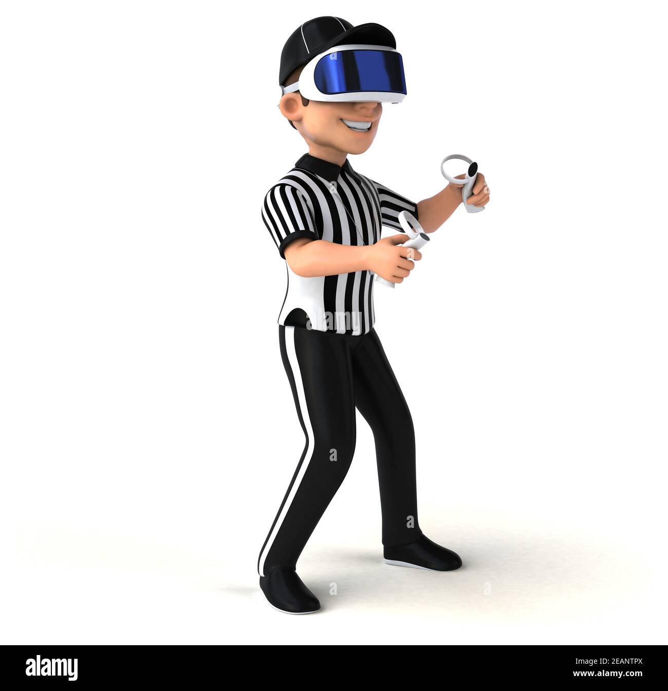Fun 3D Illustration of a referee with a VR Helmet Stock Photo - Alamy