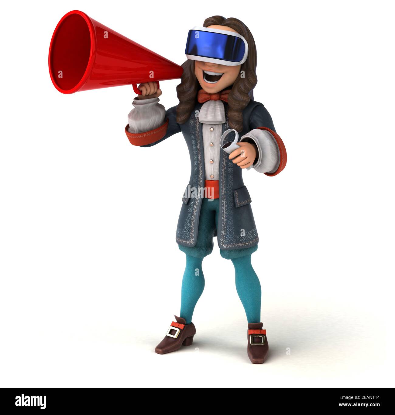 Fun 3D Illustration of a man with a VR Helmet Stock Photo - Alamy