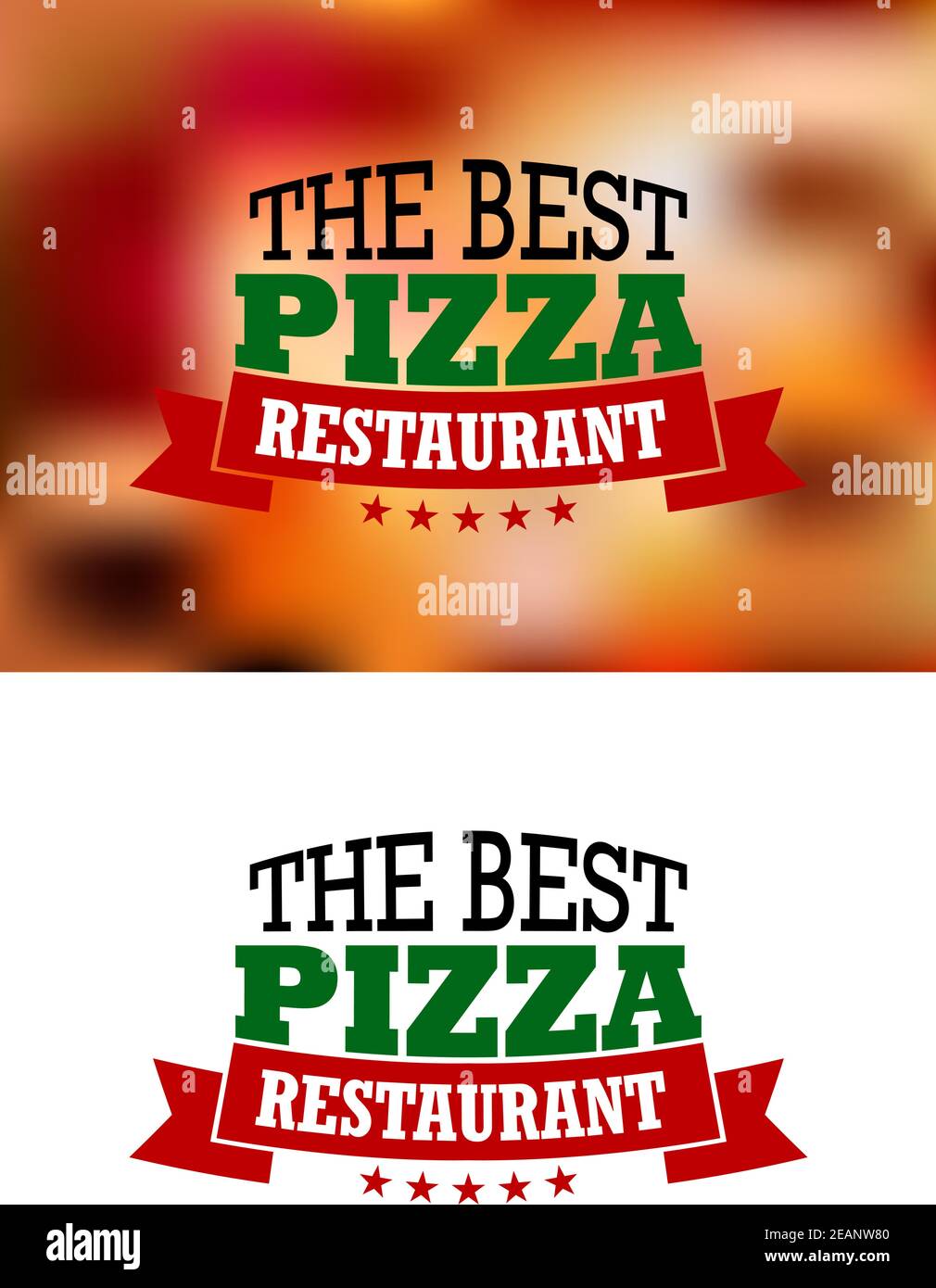 Italian best pizza restaurant logo, banners or labels, isolated on ...