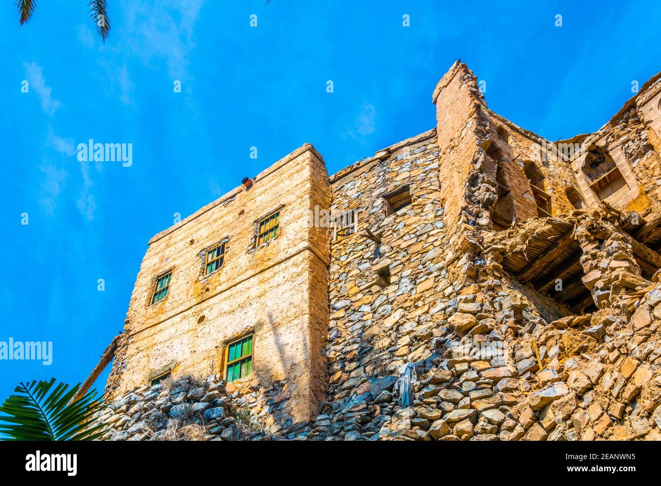 Aerial view of the Misfat Al Abriyeen village in Oman Stock Photo - Alamy
