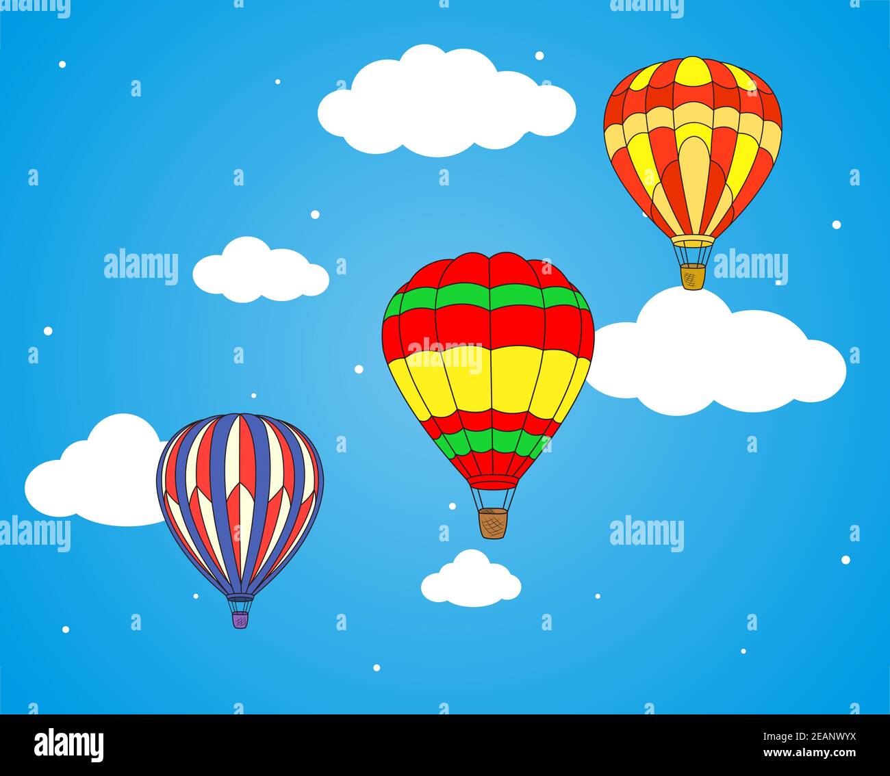 Cartoon illustration floating balloon fly Stock Vector Images - Alamy