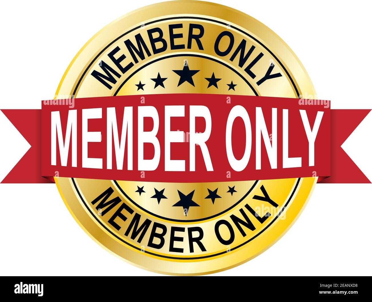 Members Only golden emblem on white background vector illustration ...