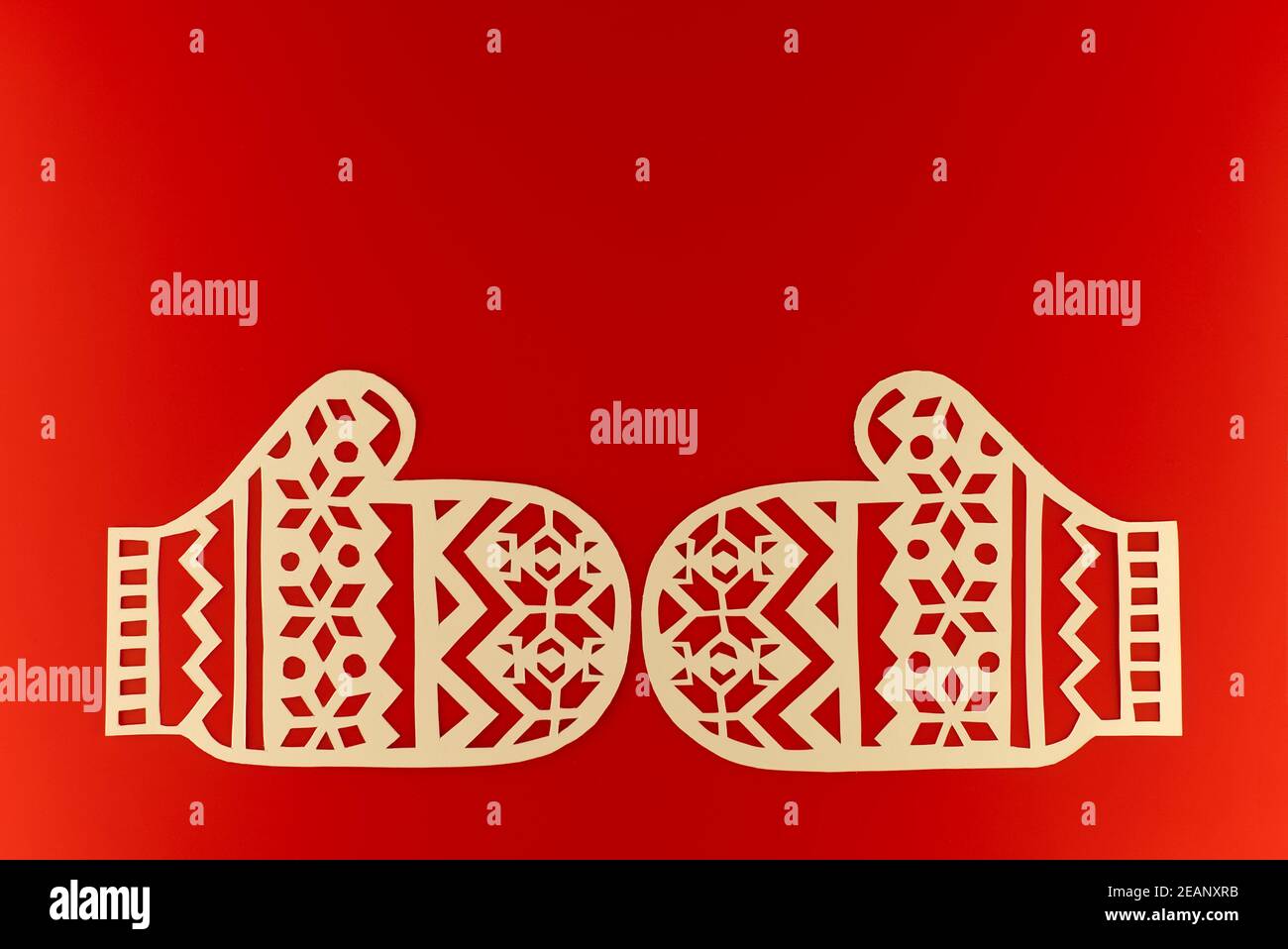 Paper cut Christmas tree on grey yellow background Stock Photo - Alamy